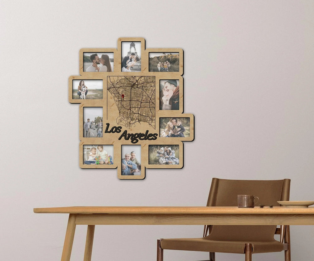 Custom City Map Photo Collage - City Picture Frames