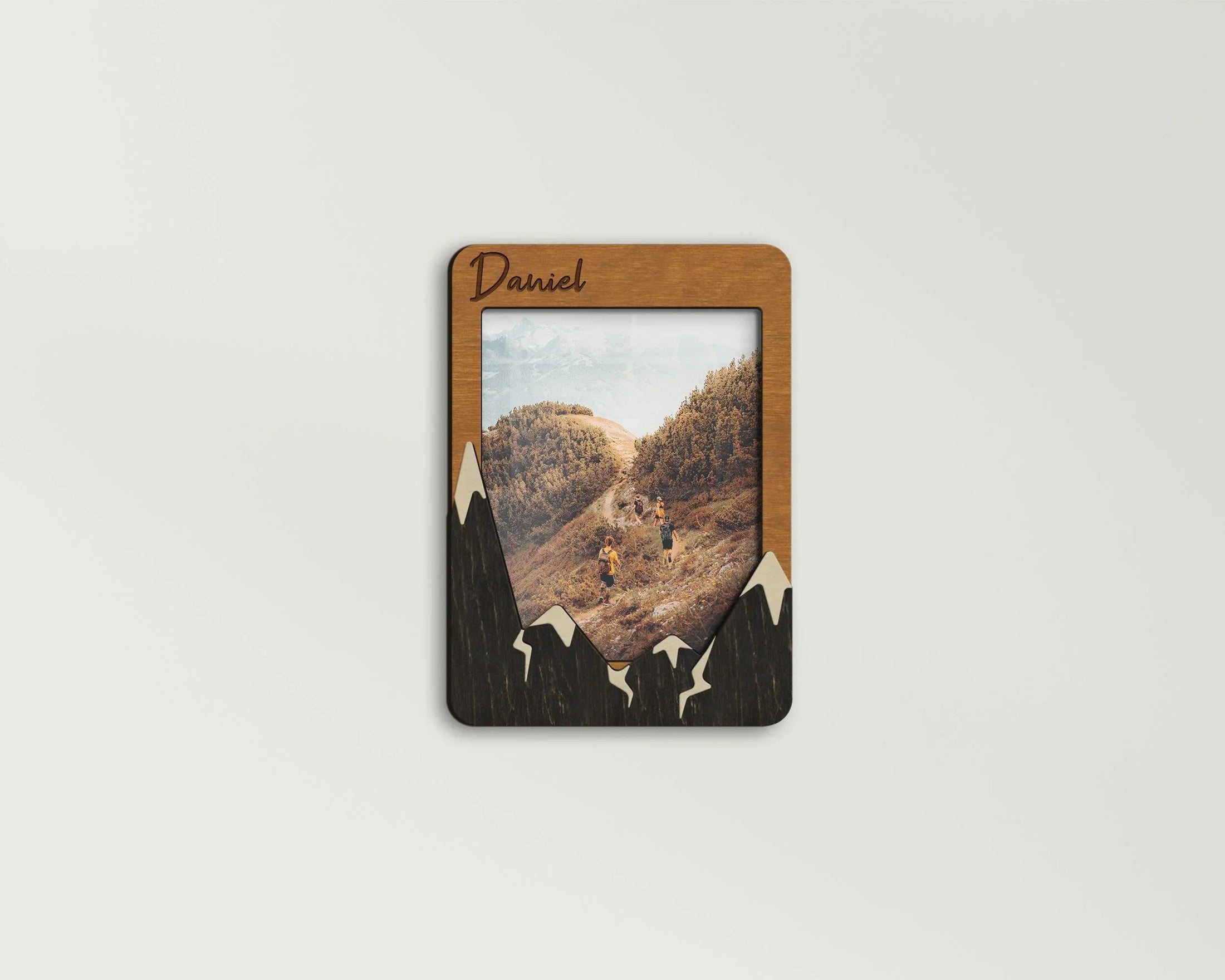 Mountain Picture Frame - Engraved Text - Custom Small Photo Frame