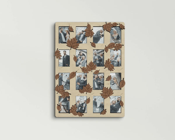Custom Autumn Picture Frame - Photo Frame Collage with Fall Leaves