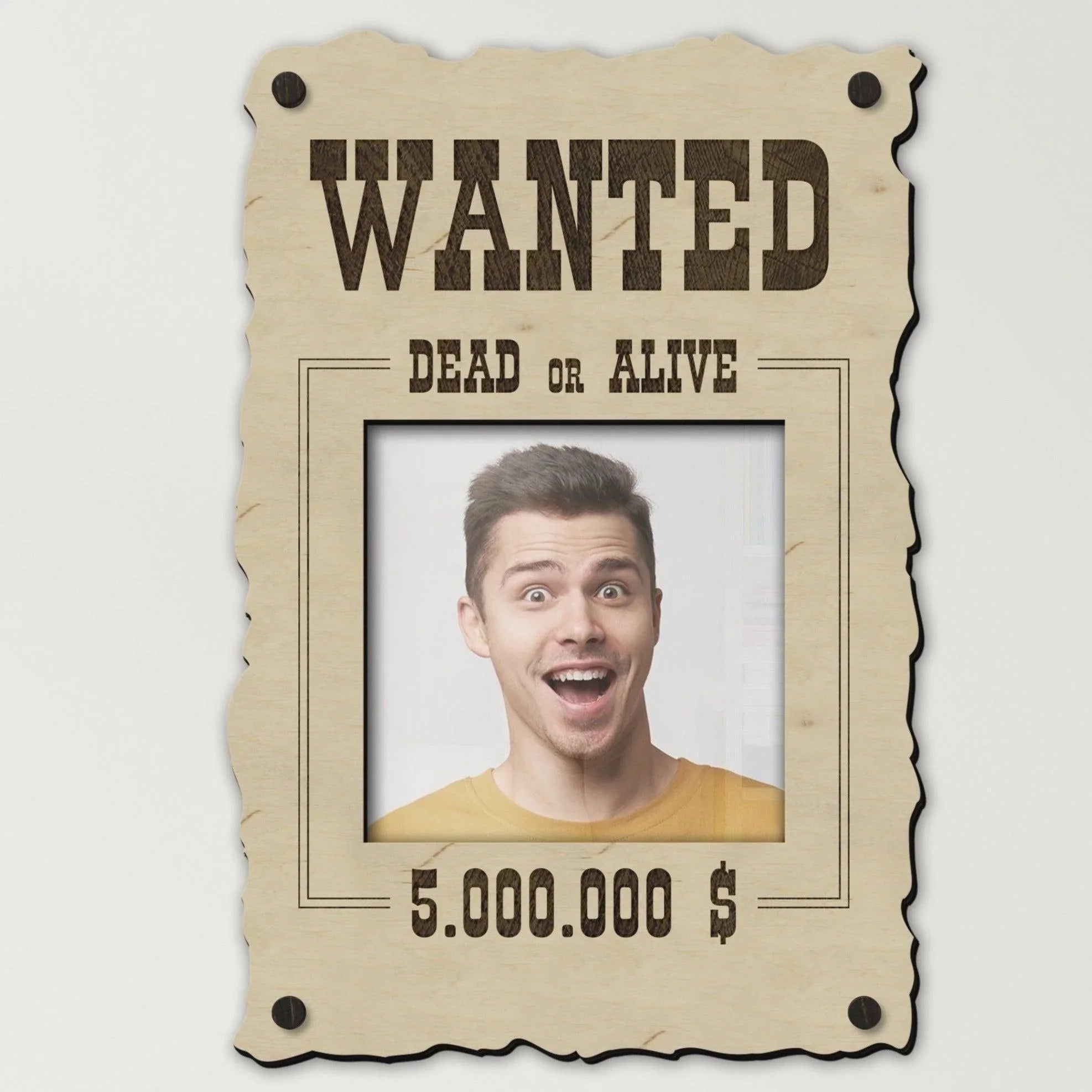 Personalized Wanted Poster Photo Frame | Dead or Alive Sign