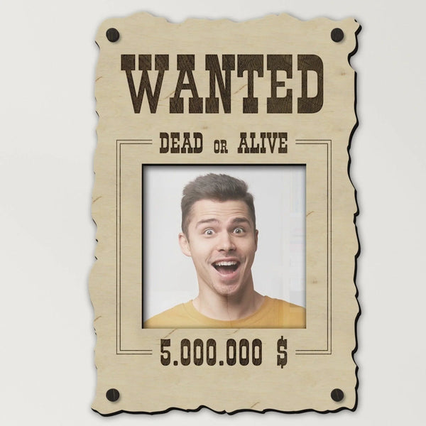 Personalized Wanted Poster Photo Frame | Dead or Alive Sign